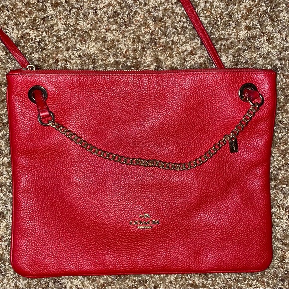 Coach | Bags | Authentic Coach Red Leather Bag | Poshmark